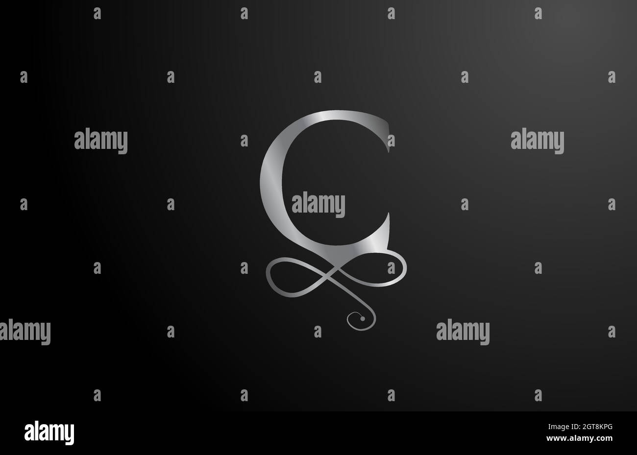 grey C elegant monogram alphabet letter icon logo design. Vintage ...