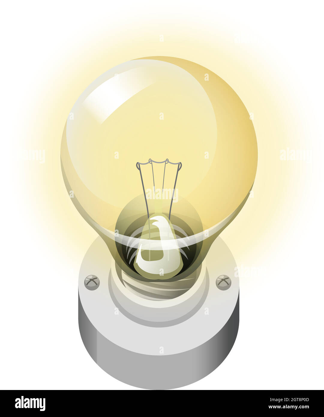 Light bulb cartoon style isolated on white background Stock Vector ...