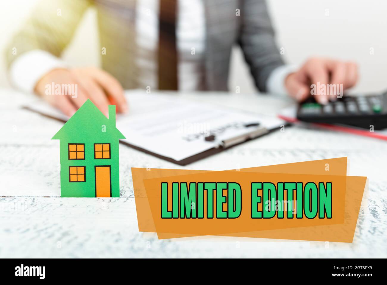 Sign displaying Limited Edition. Business overview Work of something ...