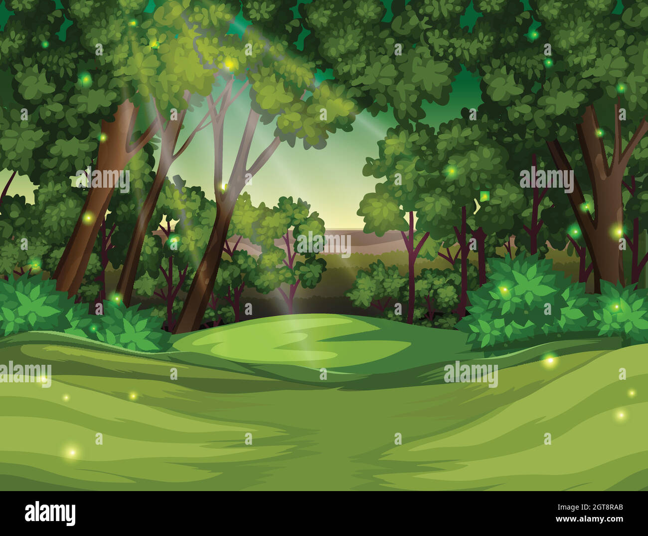Beautiful nature wood scene Stock Vector Image & Art - Alamy