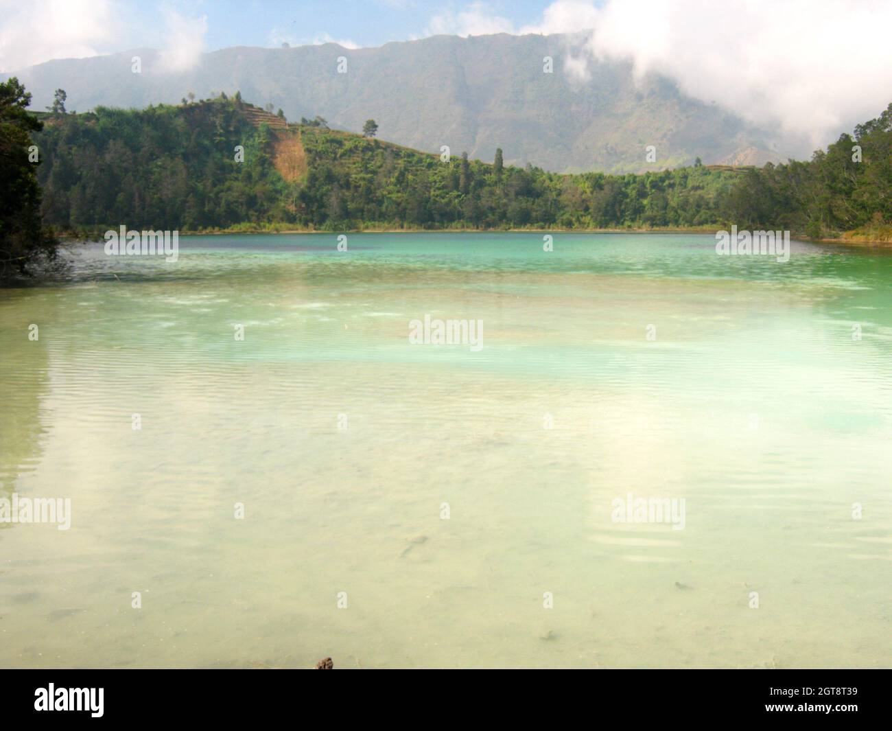 View of Color Lake in Dieng Plateau, Central Java, Indonesia Stock ...