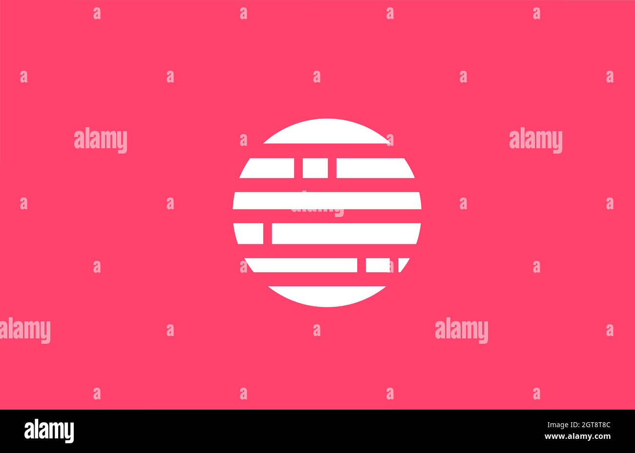pink letter O logo alphabet icon with line block. Creative design for ...