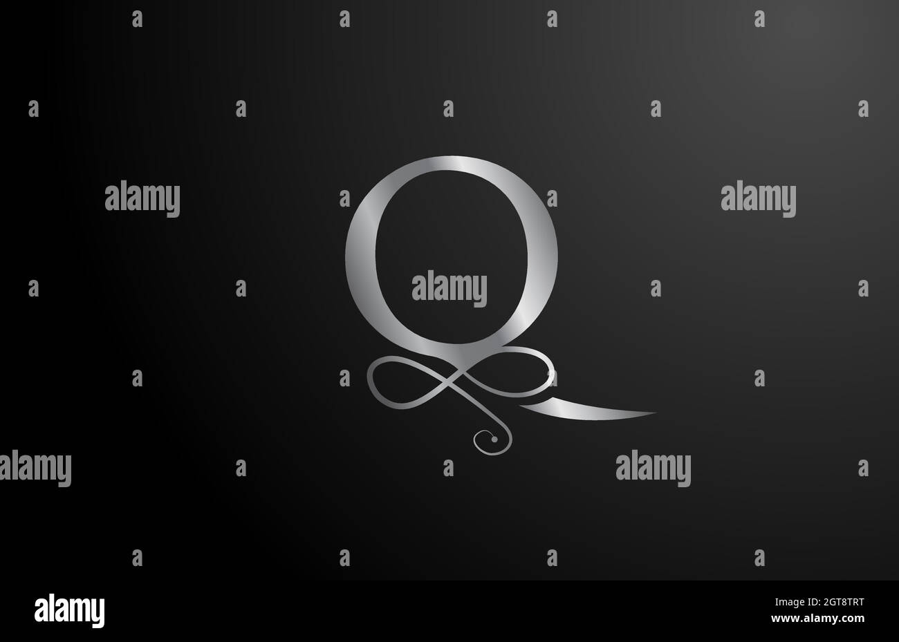 grey Q elegant monogram alphabet letter icon logo design. Vintage ...
