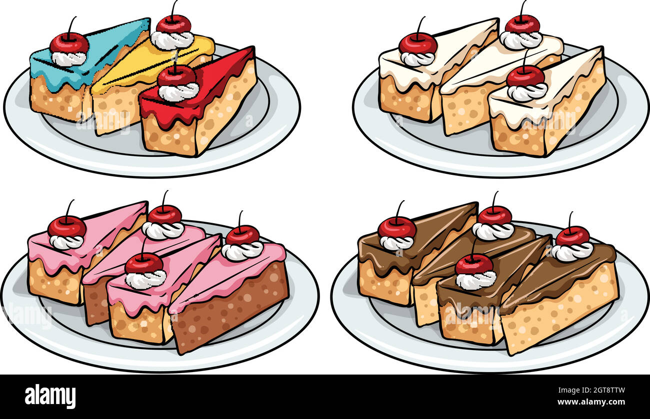 Set of cakes Stock Vector Image & Art - Alamy