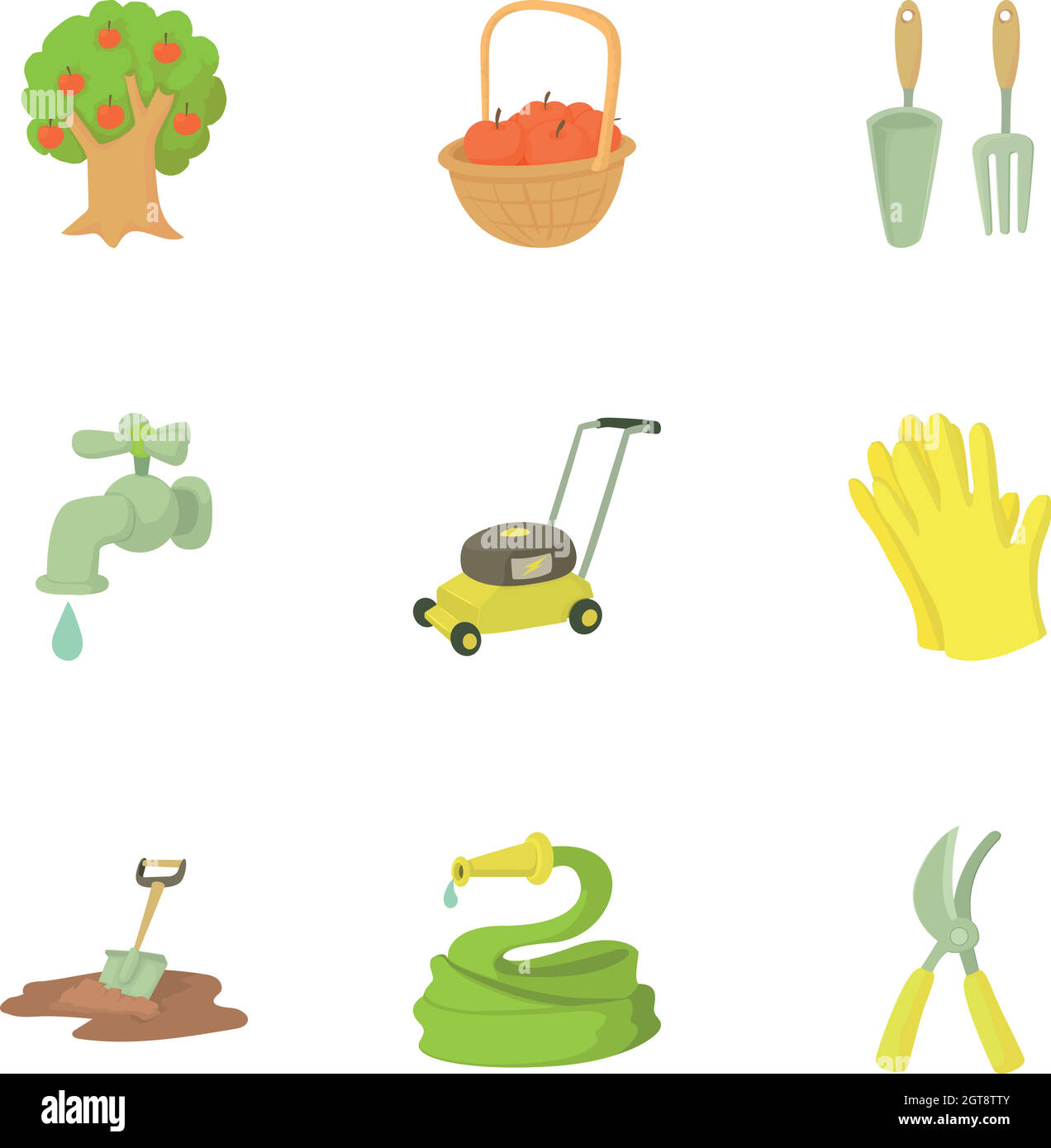 Garden maintenance icons set, cartoon style Stock Vector Image & Art ...