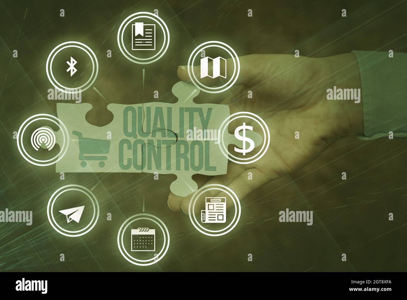 Conceptual display Quality Control. Word Written on insure that product ...