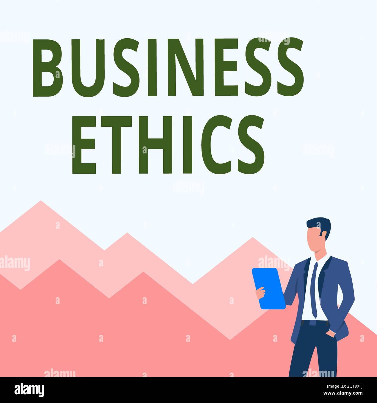 Hand writing sign Business Ethics. Business concept Moral principles ...