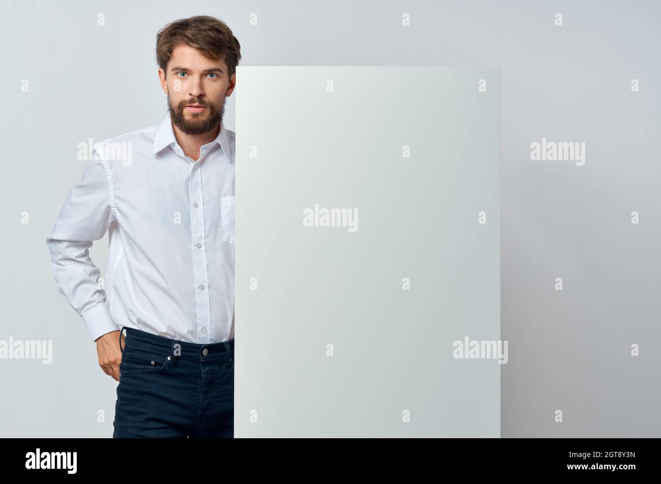 businessmen in a white t-shirt mocap poster discount advertising copy ...