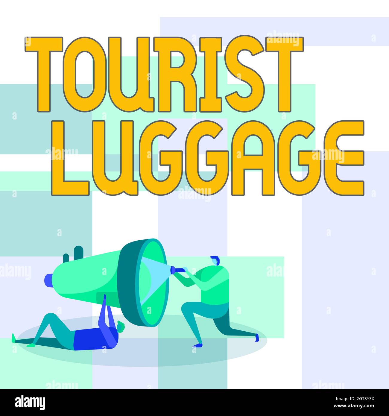 Handwriting text Tourist Luggage. Concept meaning big bag that contains ...