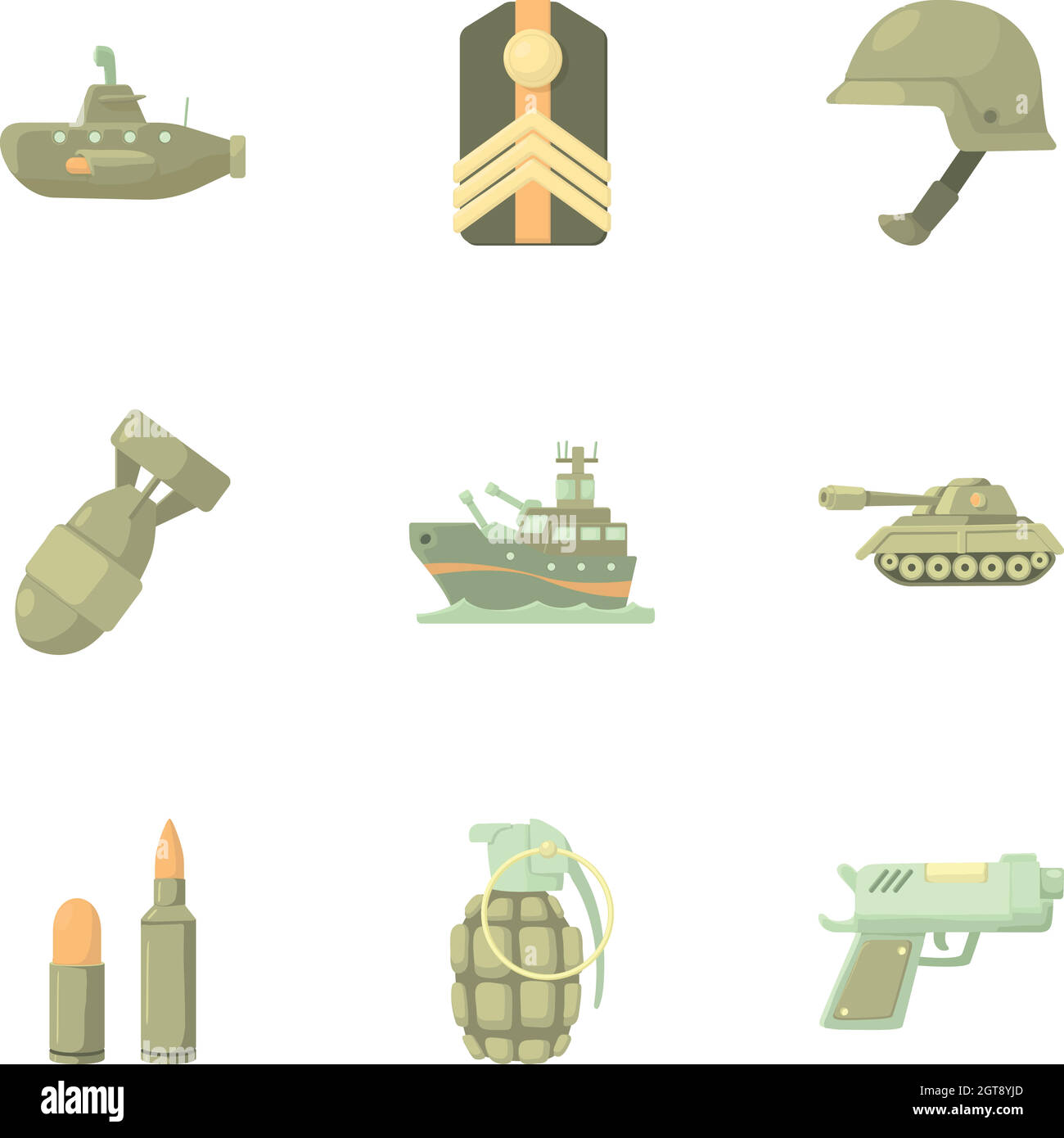 Army weapons icons set, cartoon style Stock Vector Image & Art - Alamy