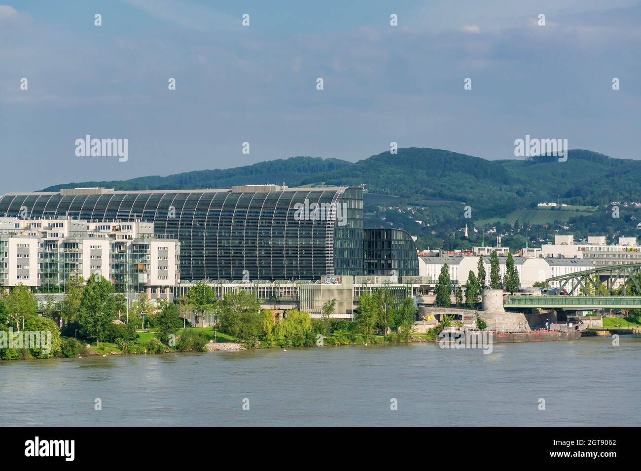01 June 2019 Vienna, Austria - Handelskai railway and underground ...
