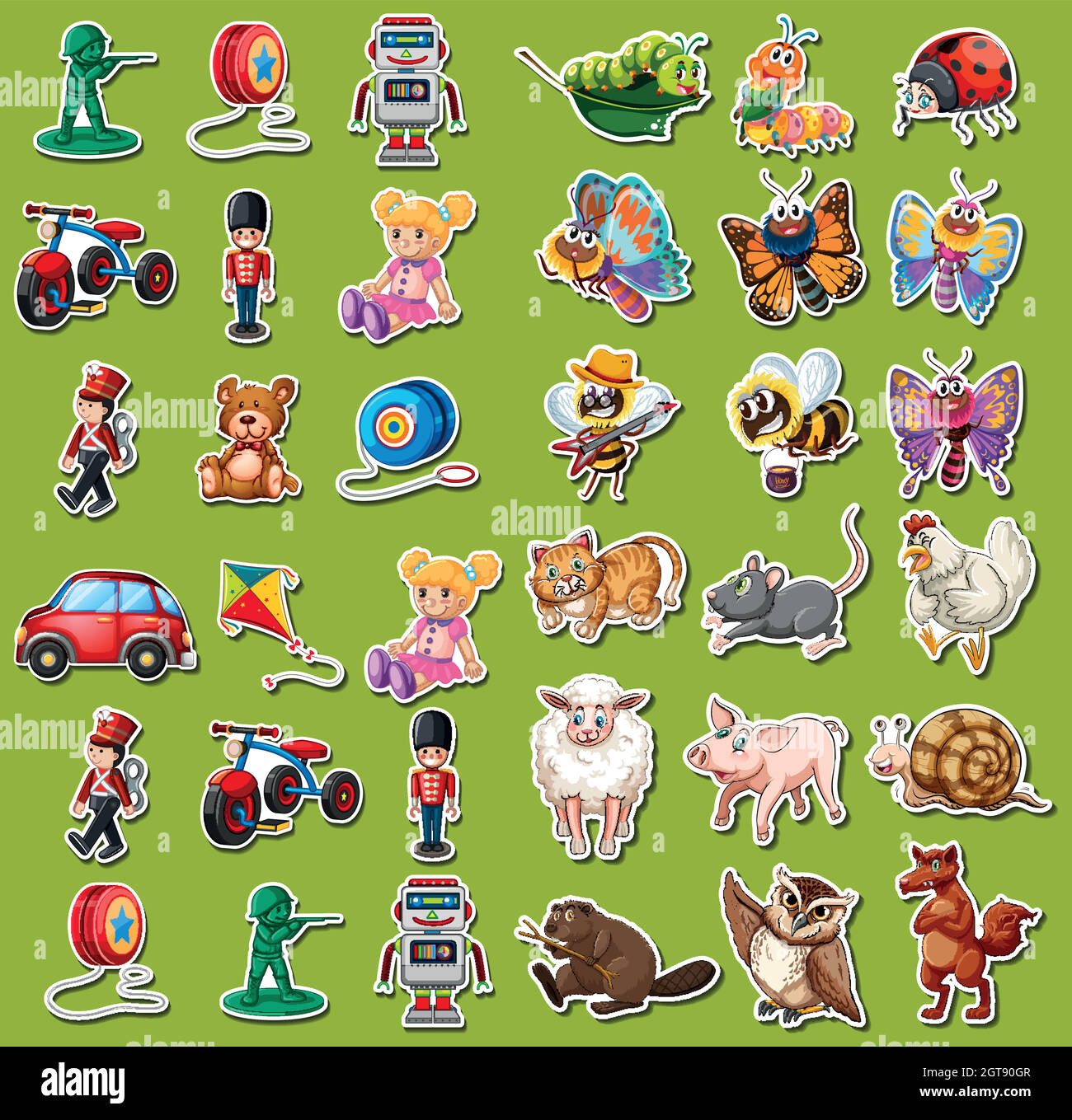Set of toys sticker Stock Vector Image & Art - Alamy