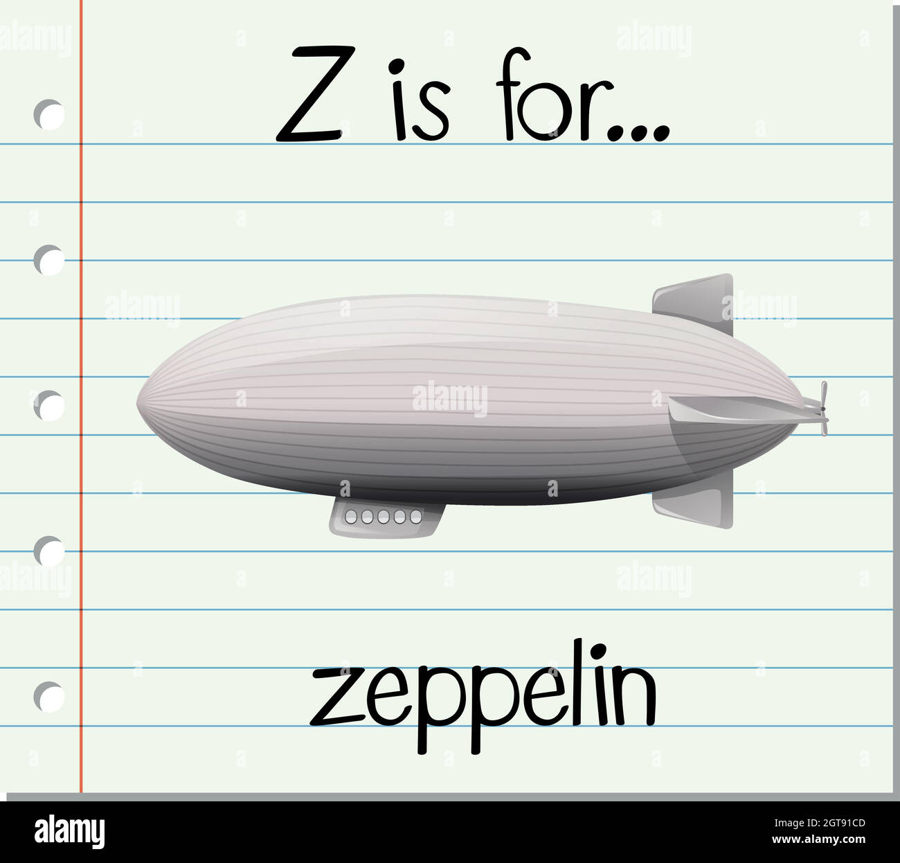 Flashcard letter Z is for zeppelin Stock Vector Image & Art - Alamy