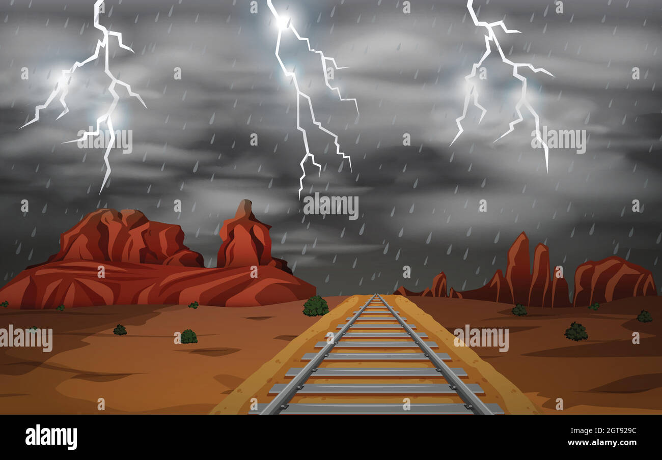 The wild west storm scene Stock Vector Image & Art - Alamy