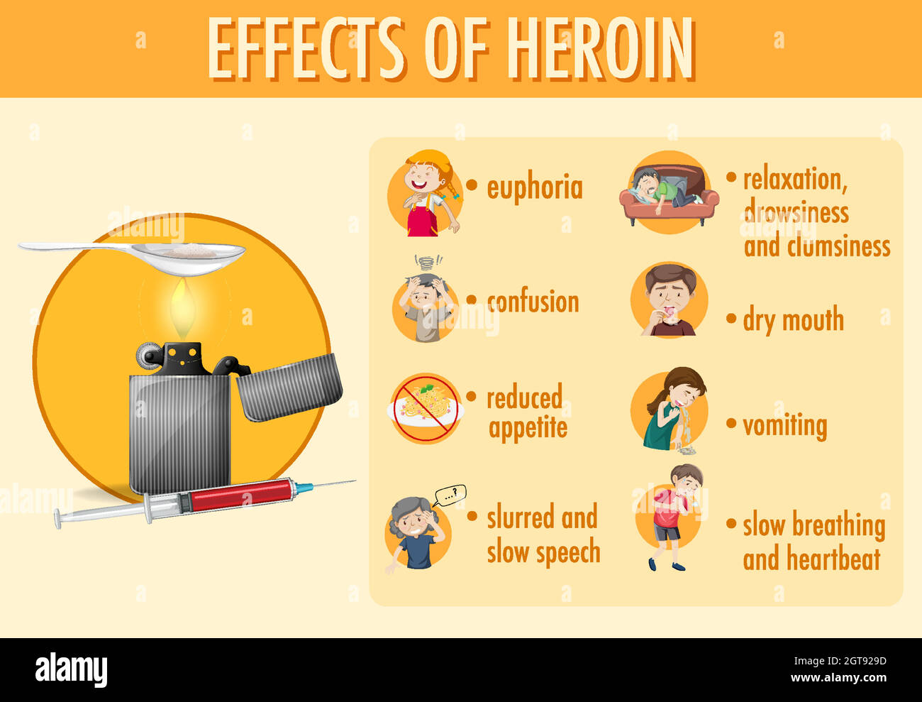 Effects of heroin information infographic Stock Vector Image & Art - Alamy