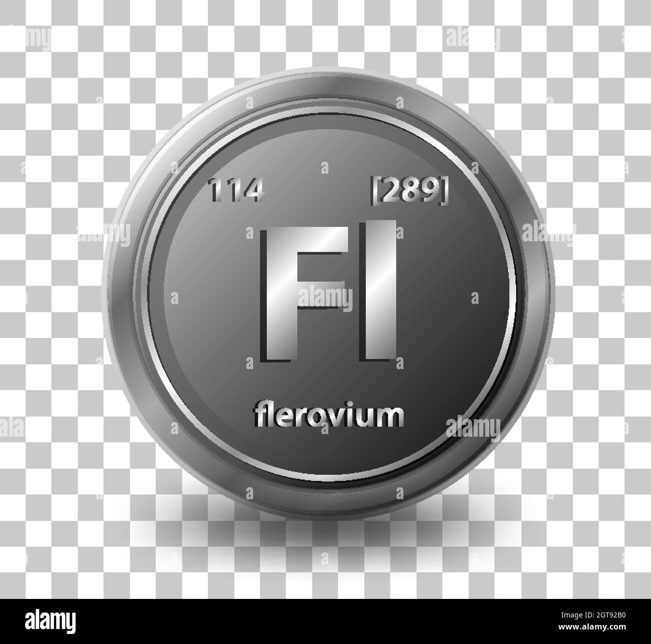 Flerovium chemical element. Chemical symbol with atomic number and ...