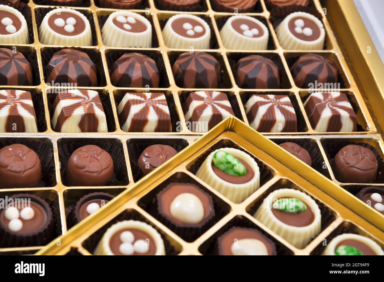 Very delicious chocolate candies in a box, delicious chocolate in box ...