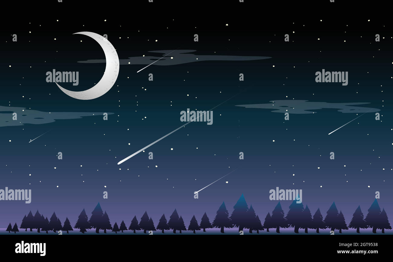 Night sky shooting stars Stock Vector Images - Alamy