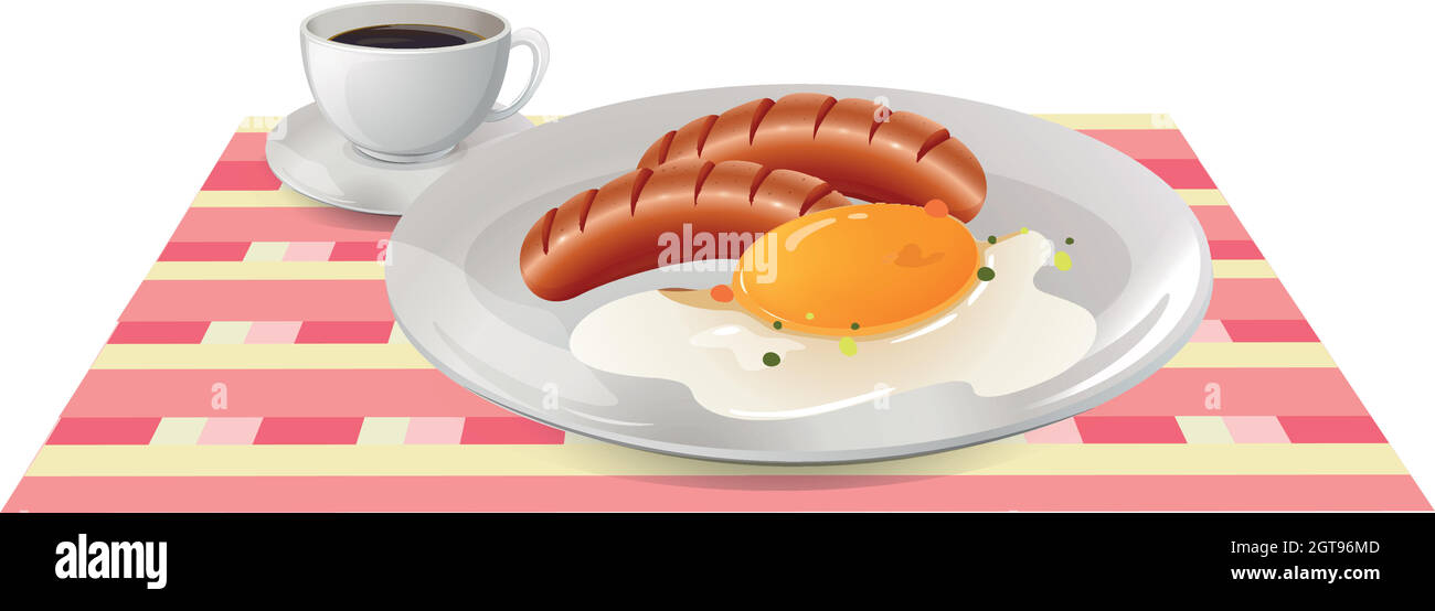 Breakfast on table coffee Stock Vector Images - Alamy