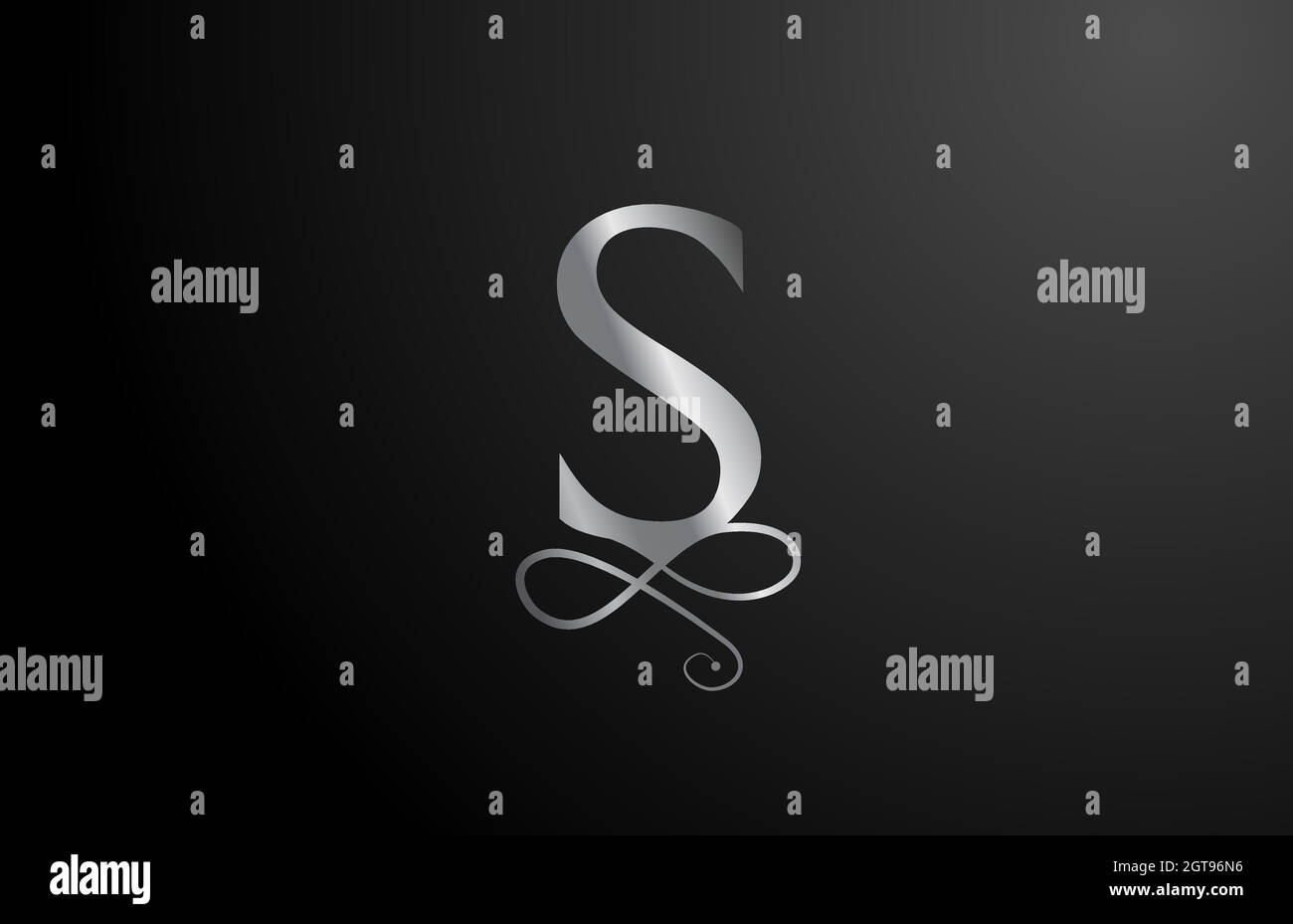 grey S elegant monogram alphabet letter icon logo design. Vintage ...