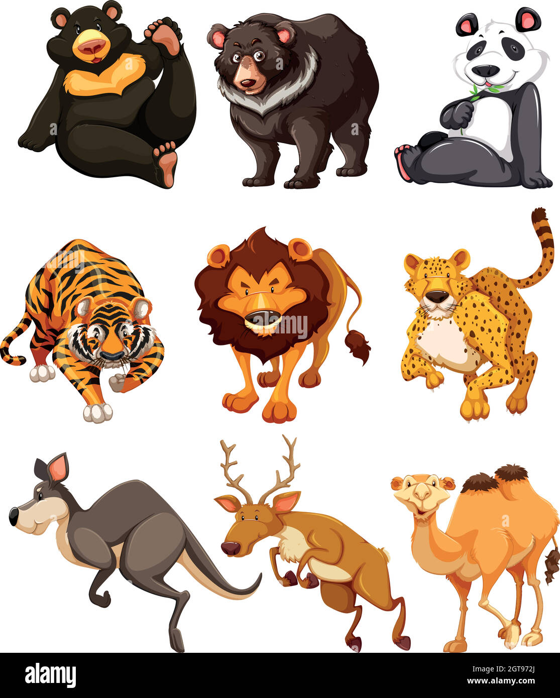 Set of wild animal character Stock Vector Image & Art - Alamy