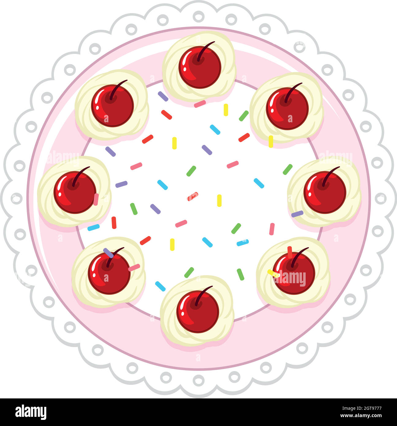 Cherry on white background Stock Vector Images - Alamy