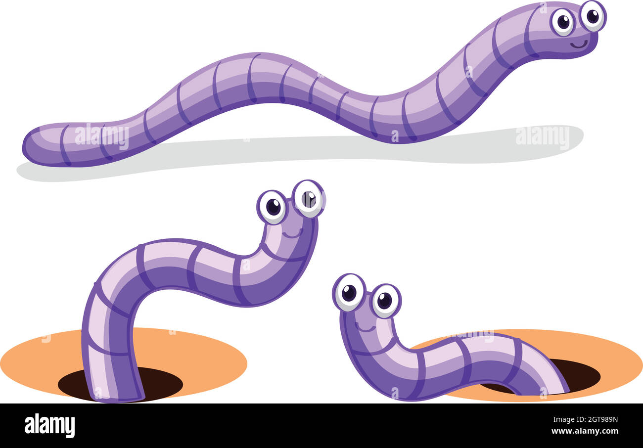 Set of worm character Stock Vector Image & Art - Alamy