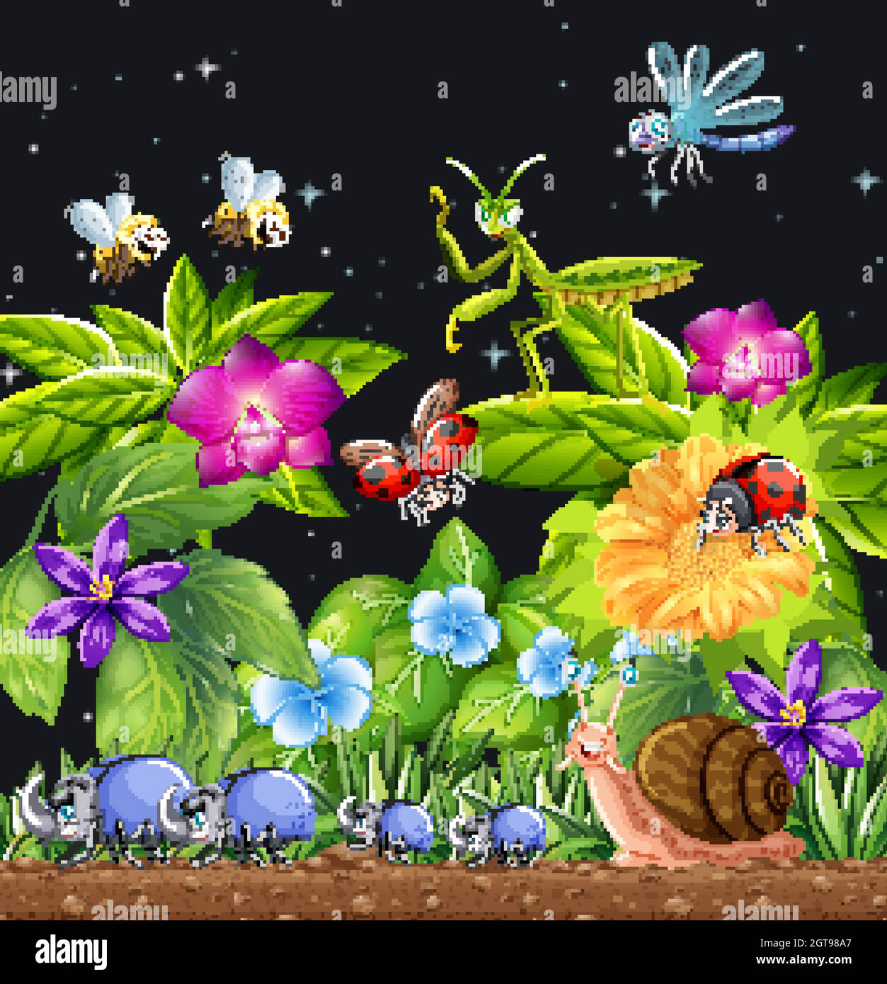 Insects in the forest Stock Vector Images - Alamy