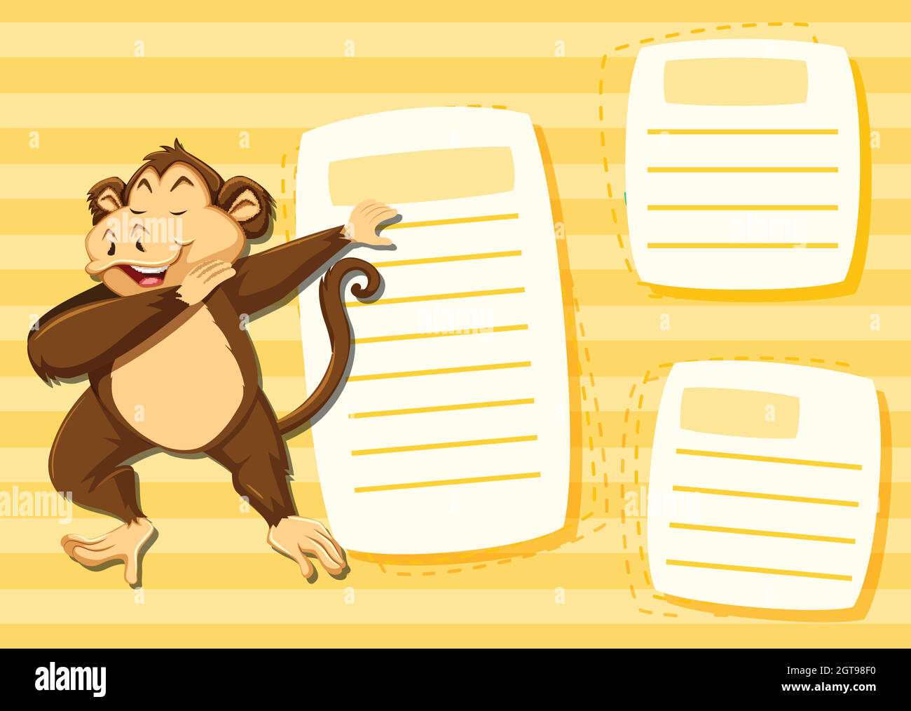 Monkey on note template Stock Vector Image & Art - Alamy