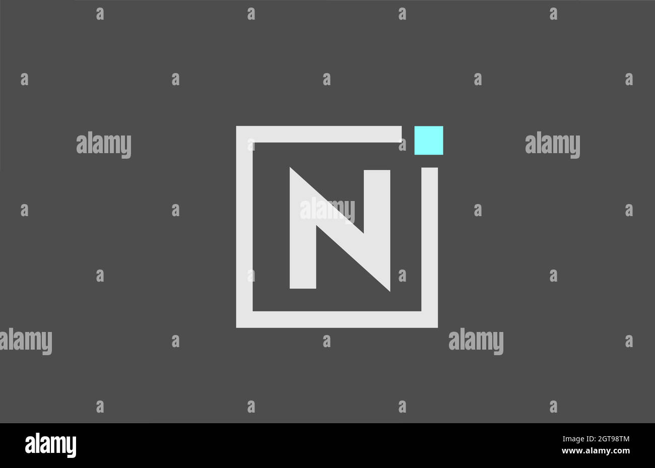 grey N alphabet letter icon logo. Square design for company and ...