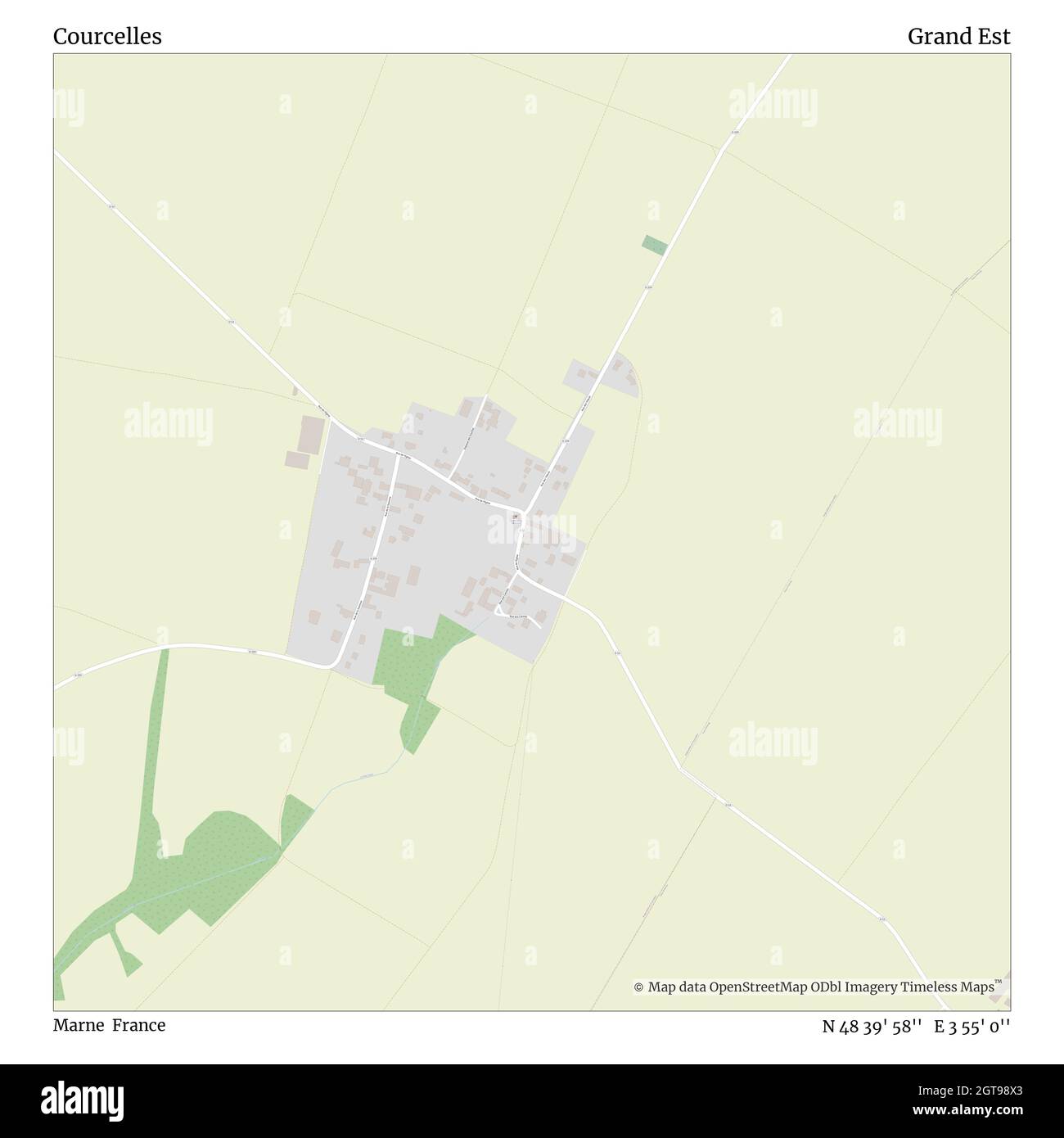 Courcelles, Marne, France, Grand Est, N 48 39' 58'', E 3 55' 0'', map ...
