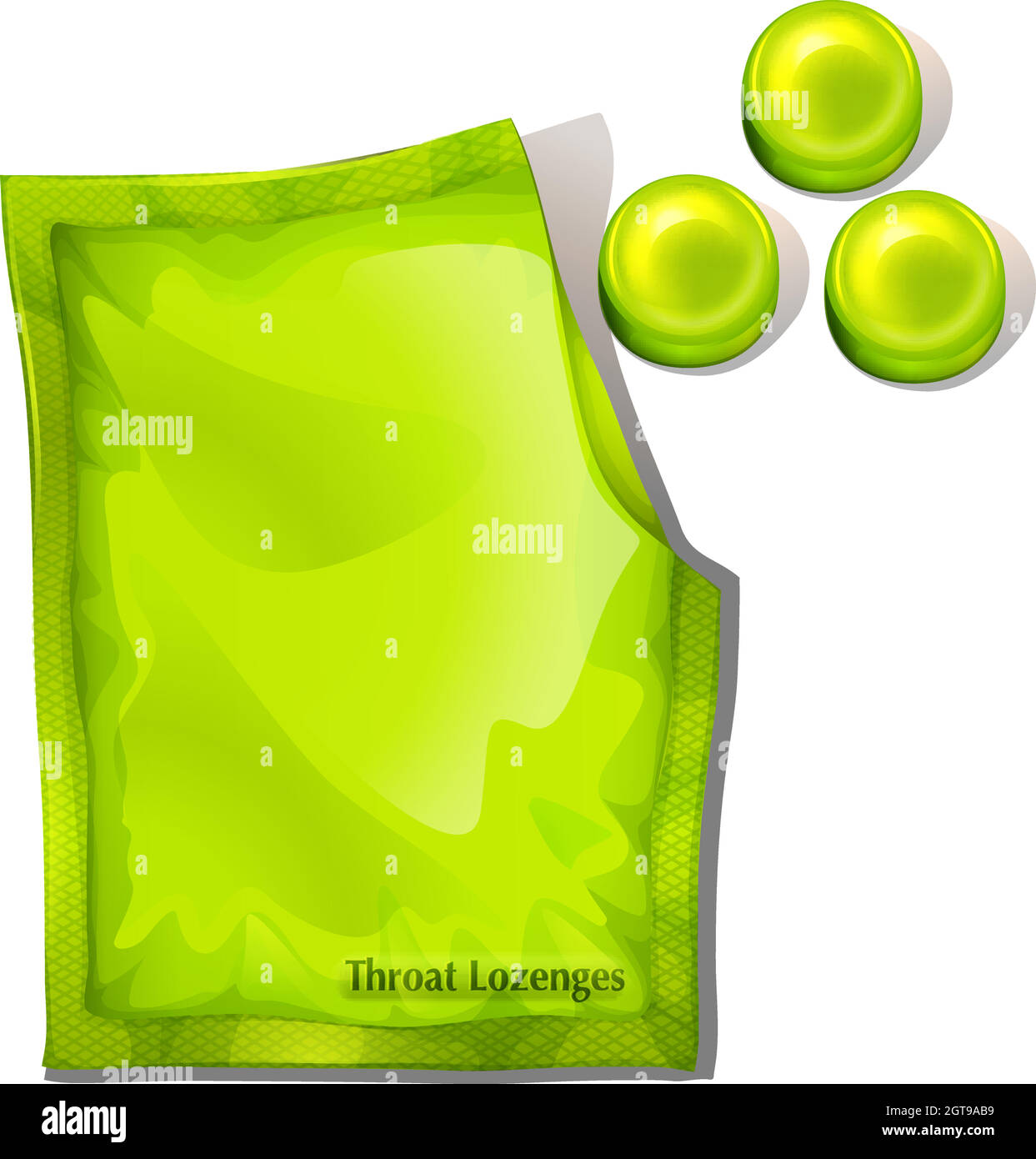 A pack of green throat lozenges Stock Vector Image & Art - Alamy