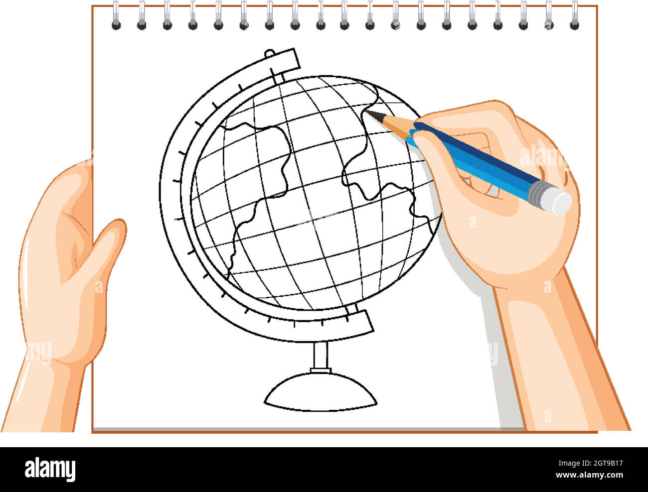 Hand Globe Child Stock Vector Images - Alamy