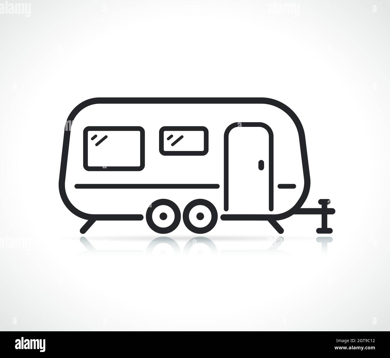 trailer caravan thin line icon isolated design Stock Vector Image & Art ...