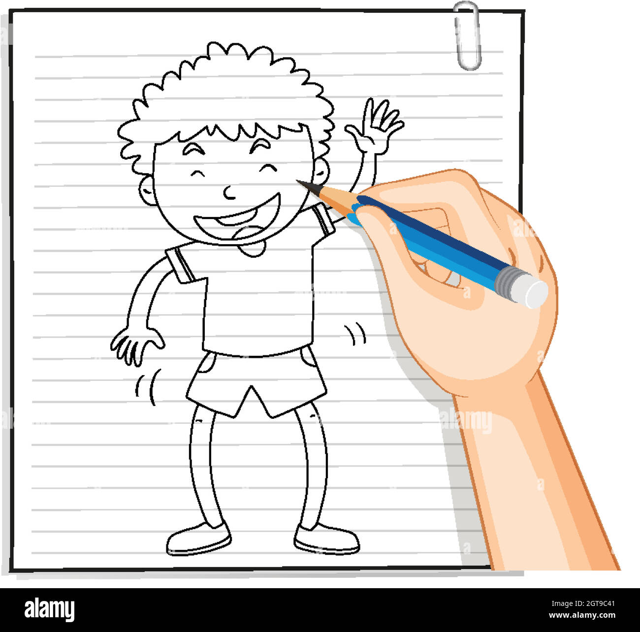 Hand writing of boy with greeting posing Stock Vector Image & Art - Alamy