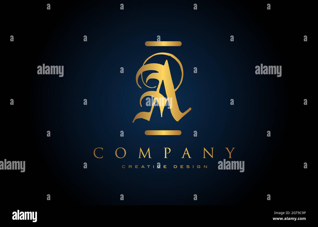 vintage gold A alphabet letter logo icon for company and business ...