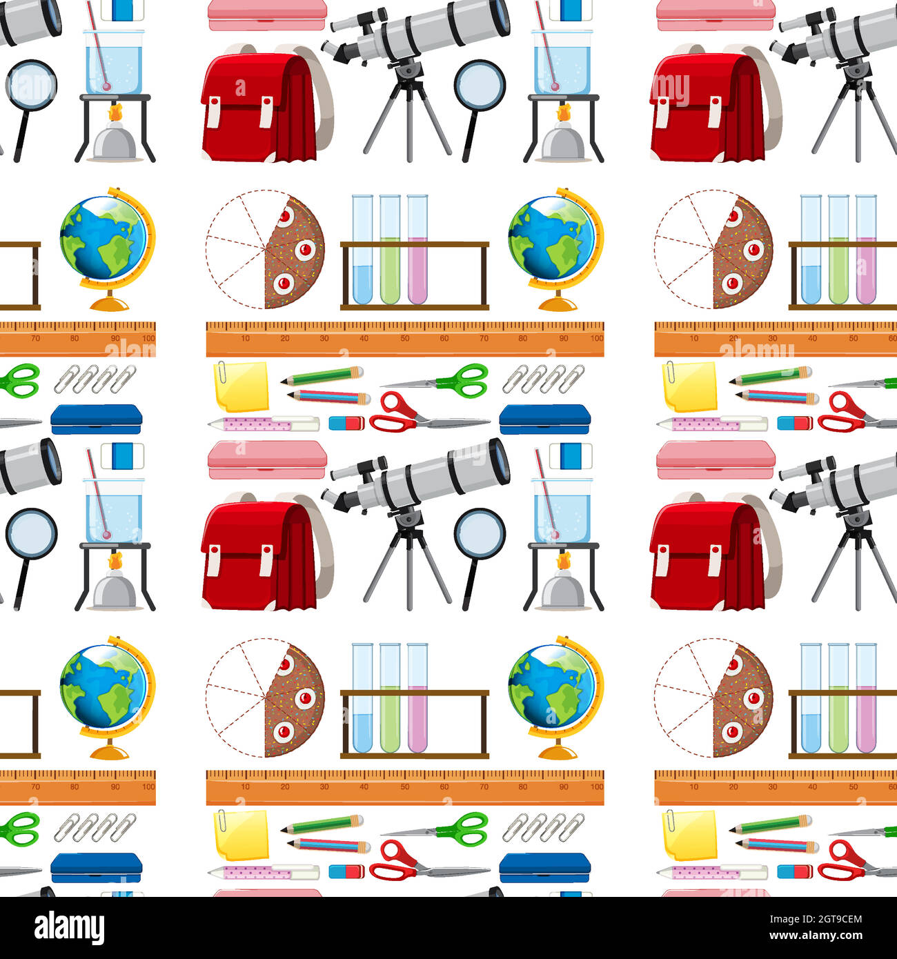 Seamless background design with school items Stock Vector Image & Art ...
