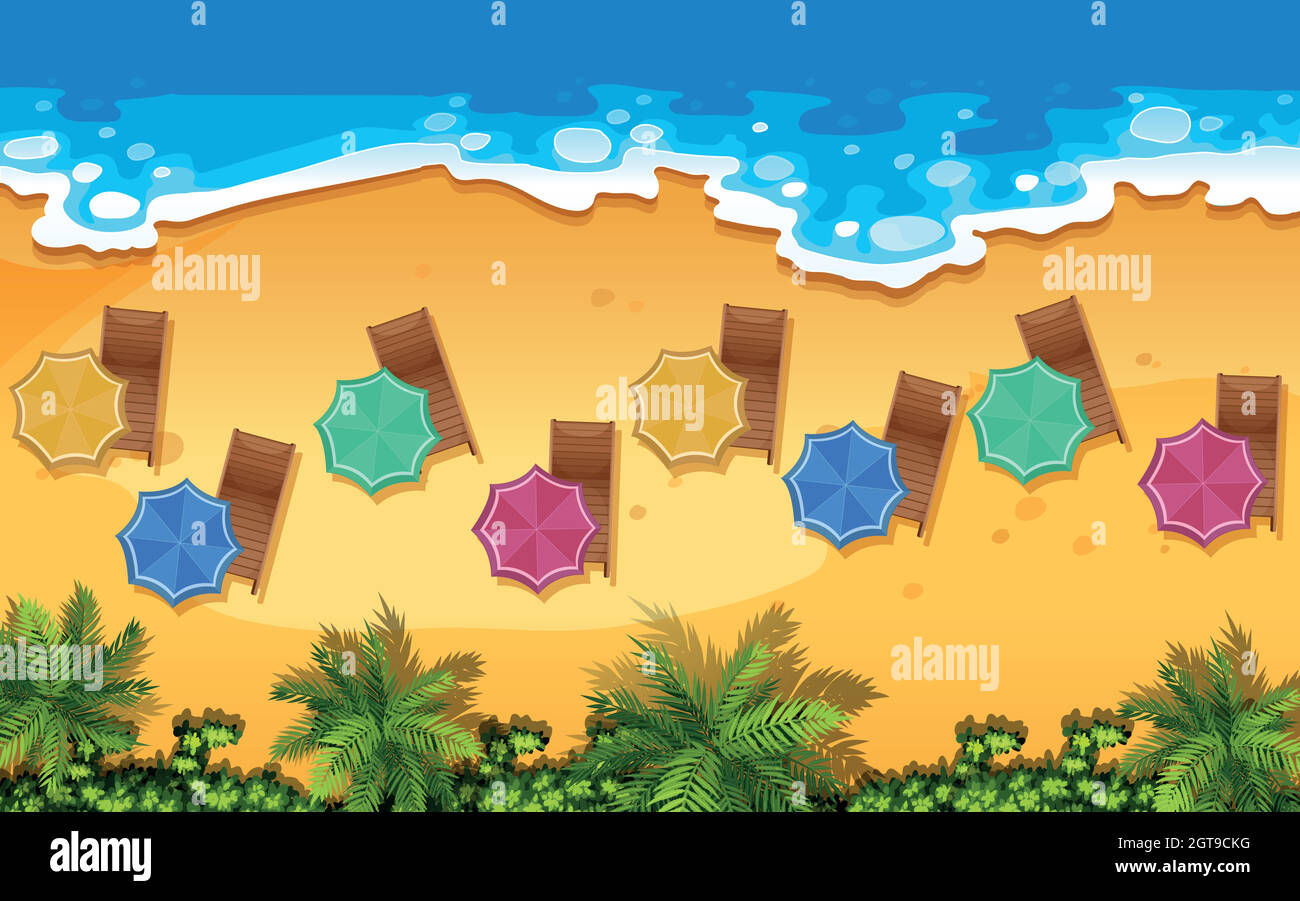Top view beach Stock Vector Images - Alamy