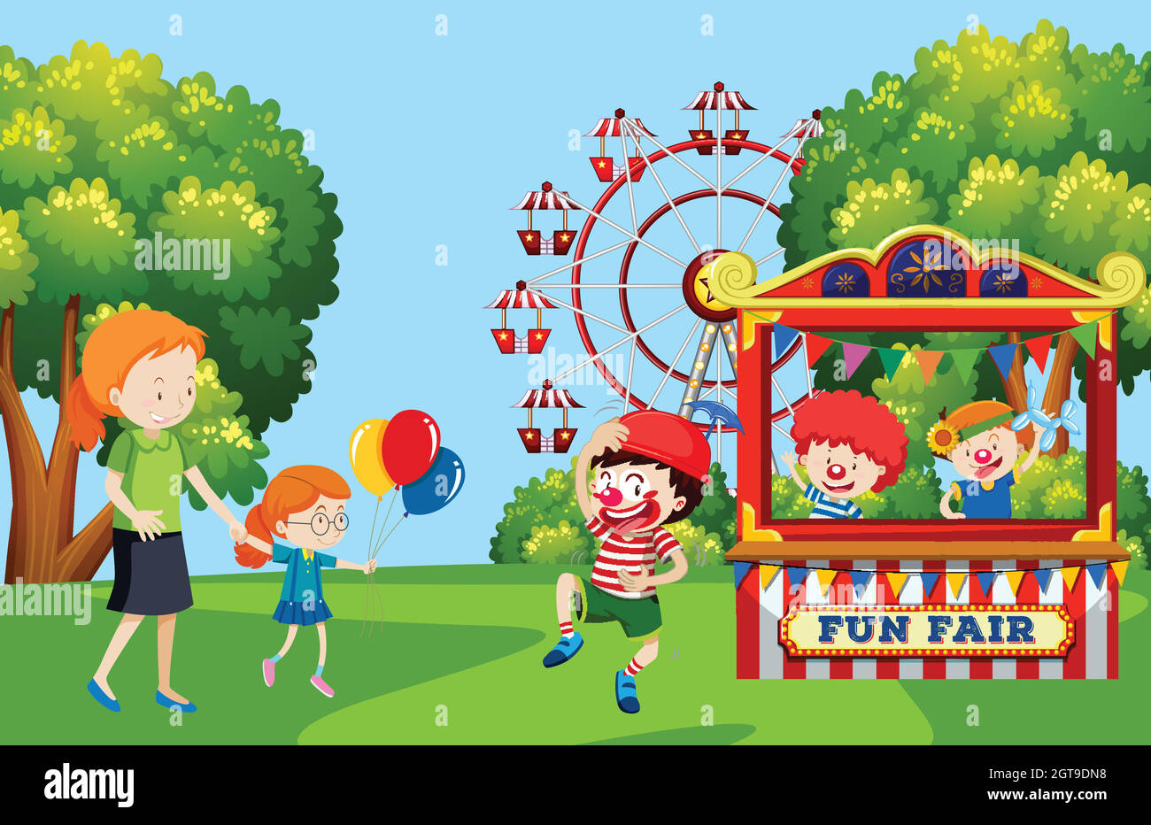 Children visiting fun fair Stock Vector Image & Art - Alamy