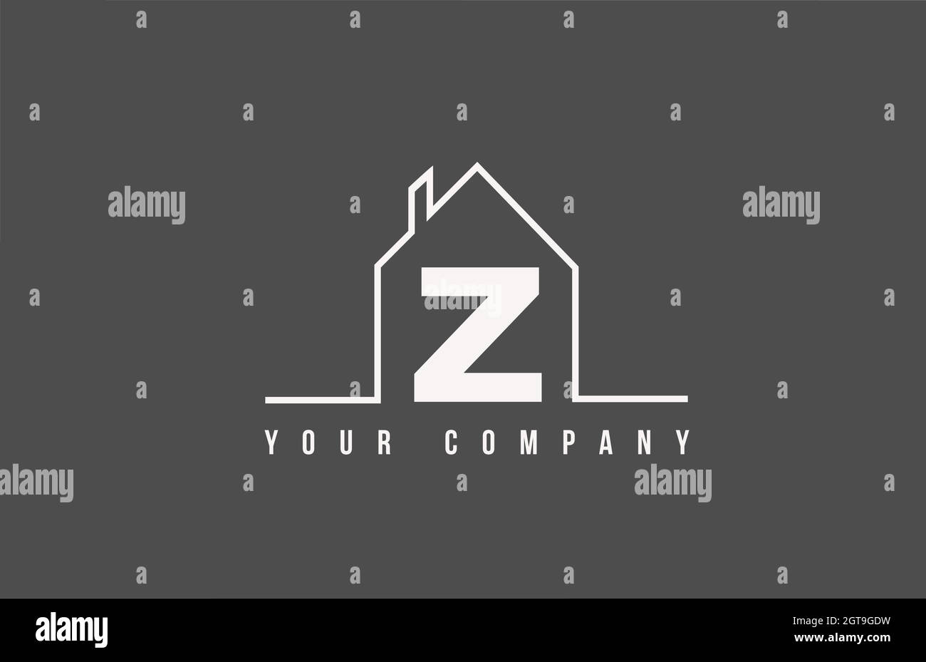 Z alphabet letter icon logo of a home. Real estate house design for ...