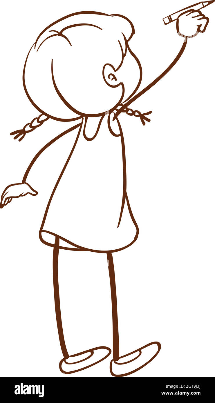 Girl Writing Drawing