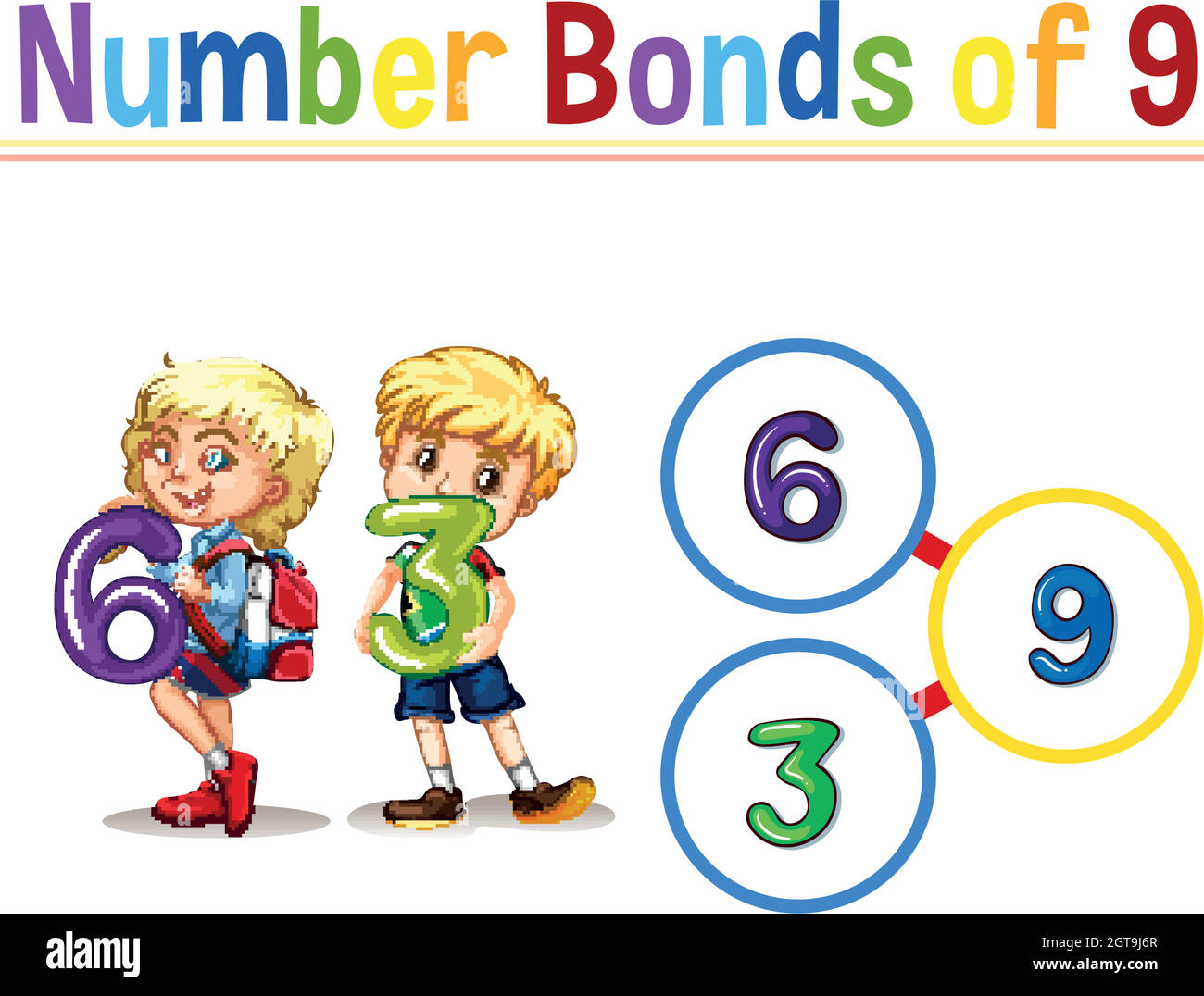 Number bonds of nine Stock Vector Image & Art - Alamy