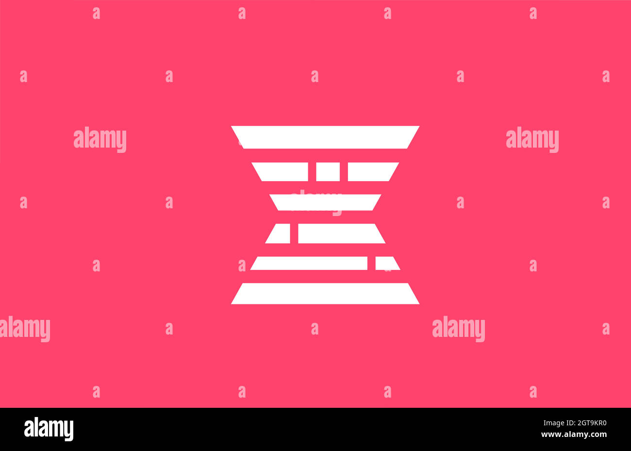 pink letter X logo alphabet icon with line block. Creative design for ...