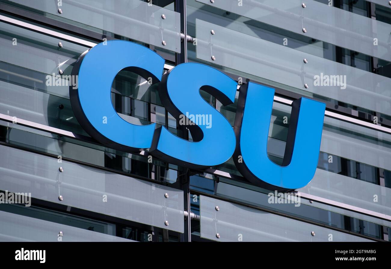 Munich, Germany. 01st Oct, 2021. The logo of the CSU can be seen at the ...