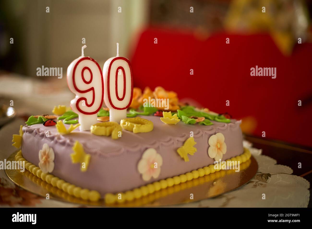 Birthday cake with 90 candles hi-res stock photography and images - Alamy