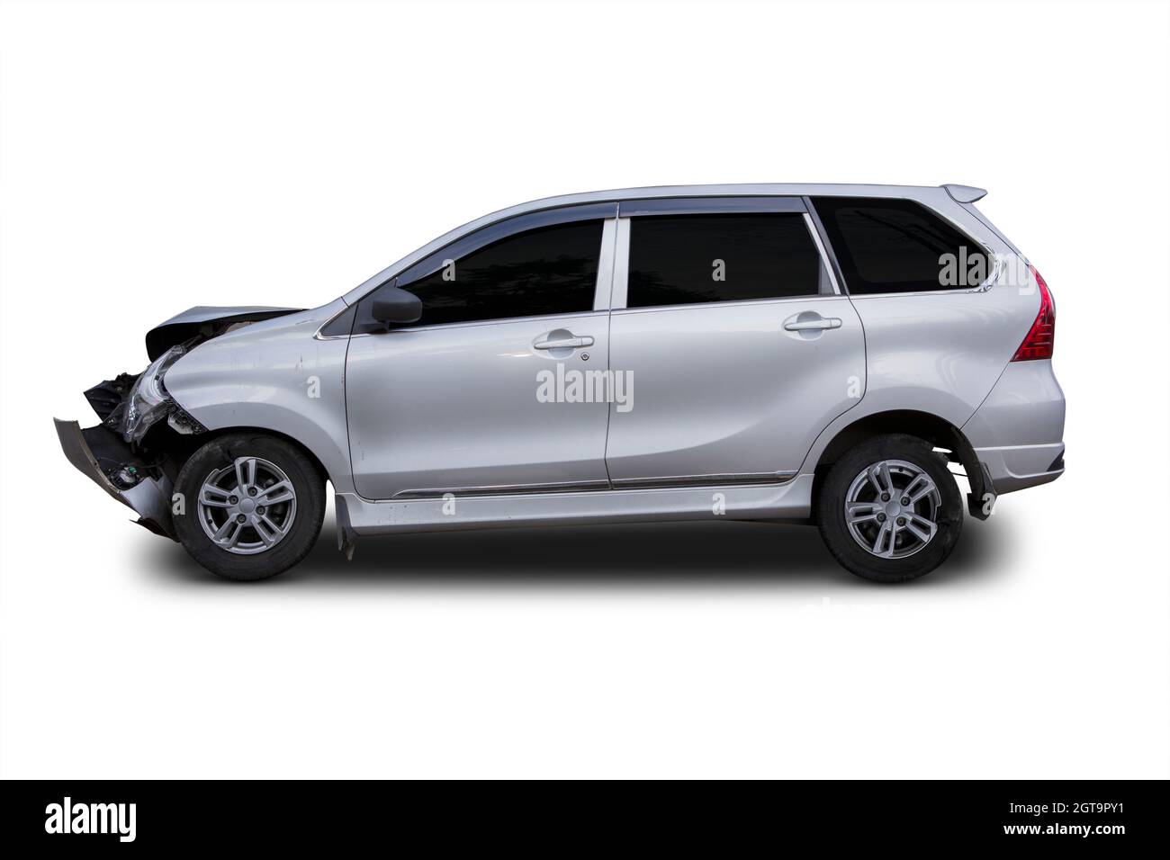 Smashed Car White Background