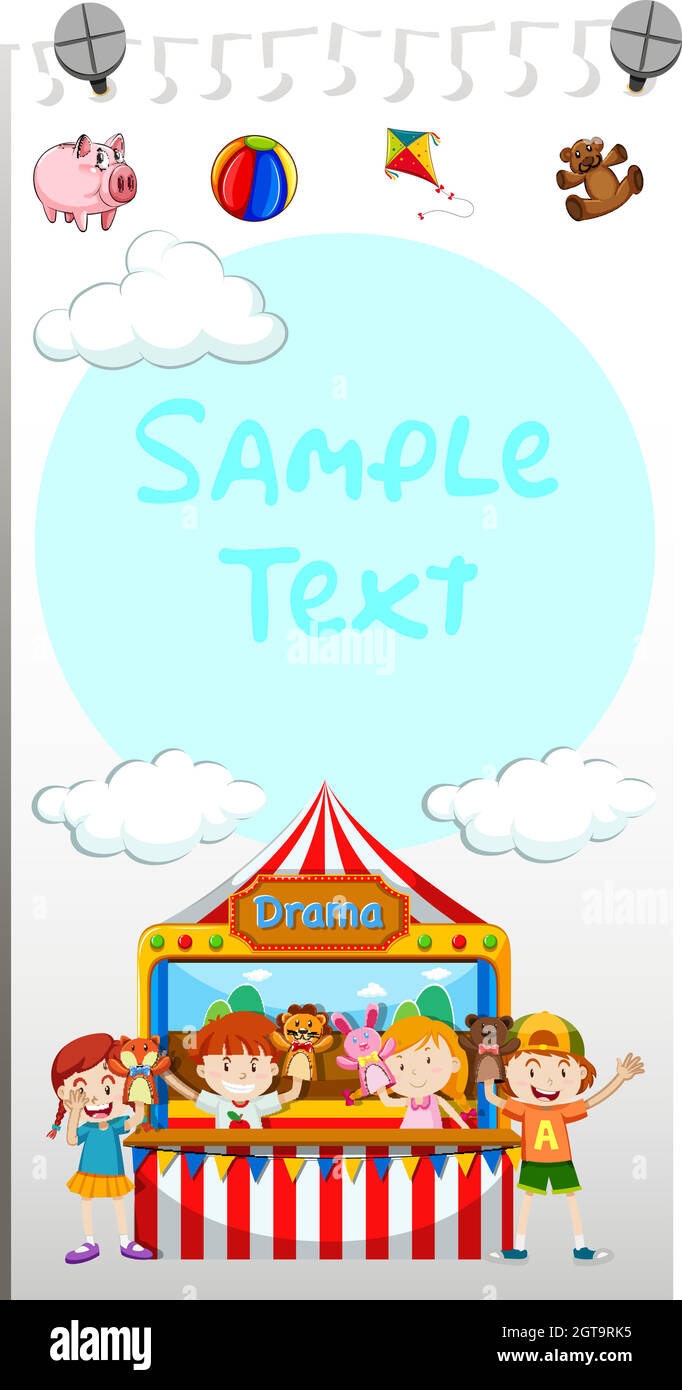 Paper template with kids playing puppet Stock Vector Image & Art - Alamy