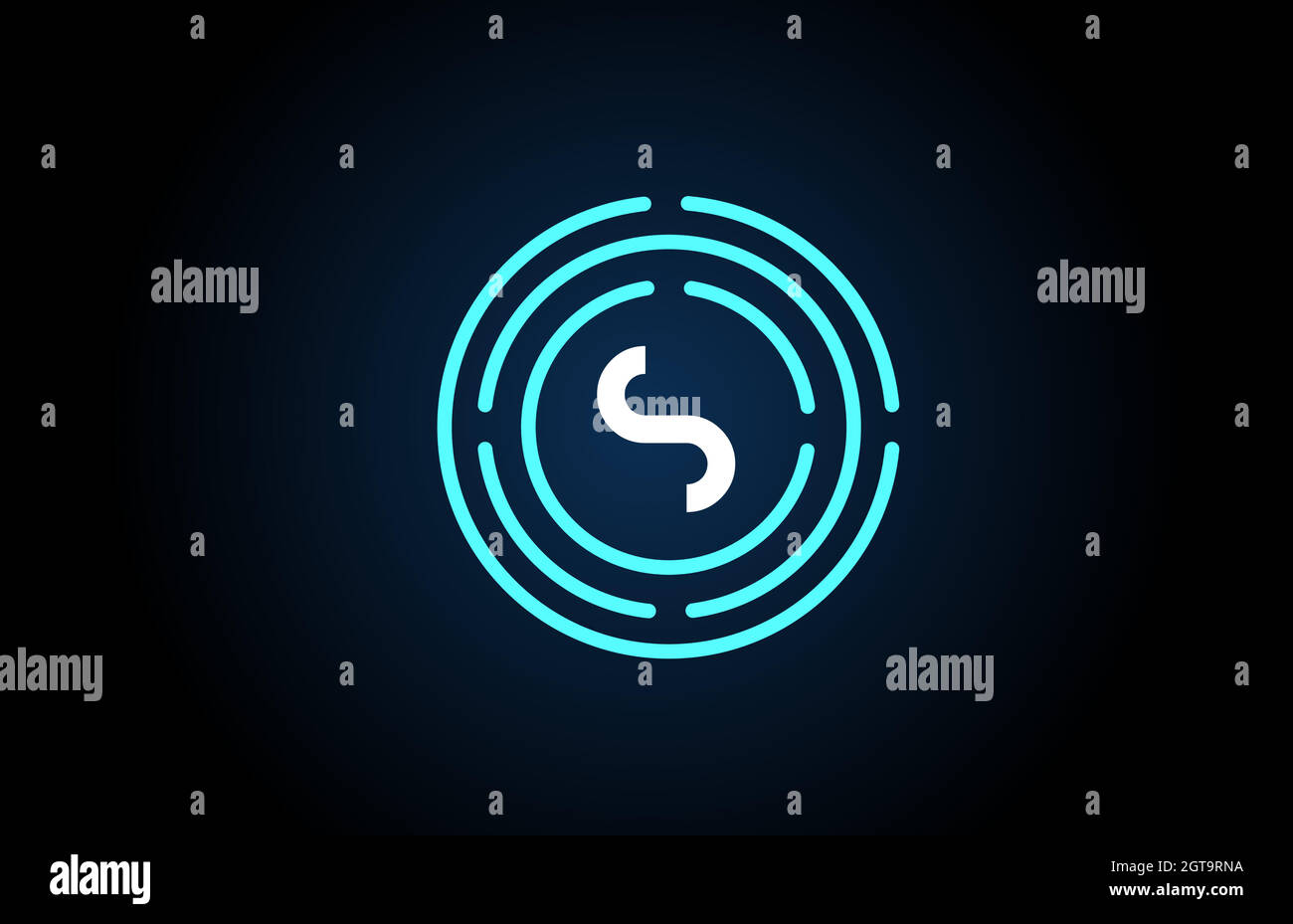 S white letter icon design with blue circles. Alphabet logo design ...