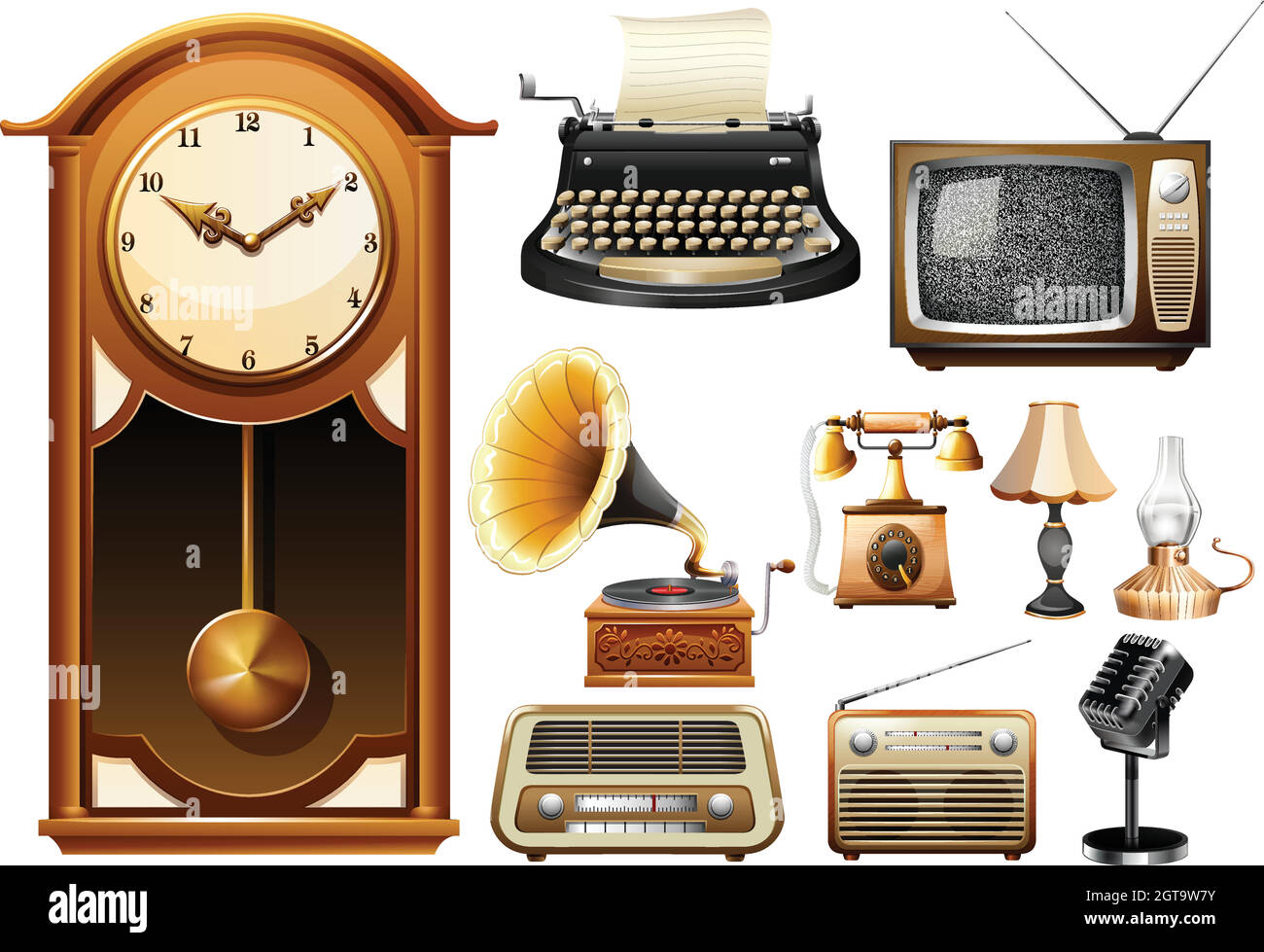 Many kind of antique electornic devices Stock Vector Image & Art - Alamy