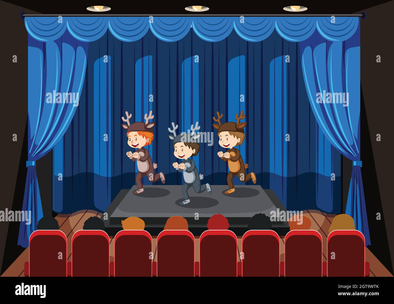 Children performing on stage Stock Vector Image & Art - Alamy